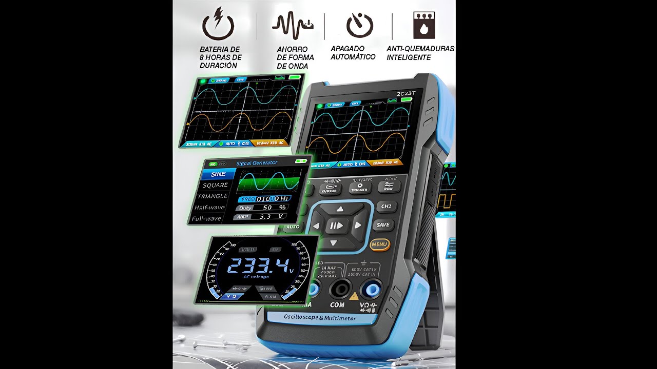 TUTORIAL PARTE 1: OSCILOSCOPIO + MULTÍMETRO + GENERADOR DE SEÑALES GT ...