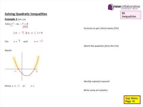 B5 Video 5 Linear and quadratic inequalities - YouTube