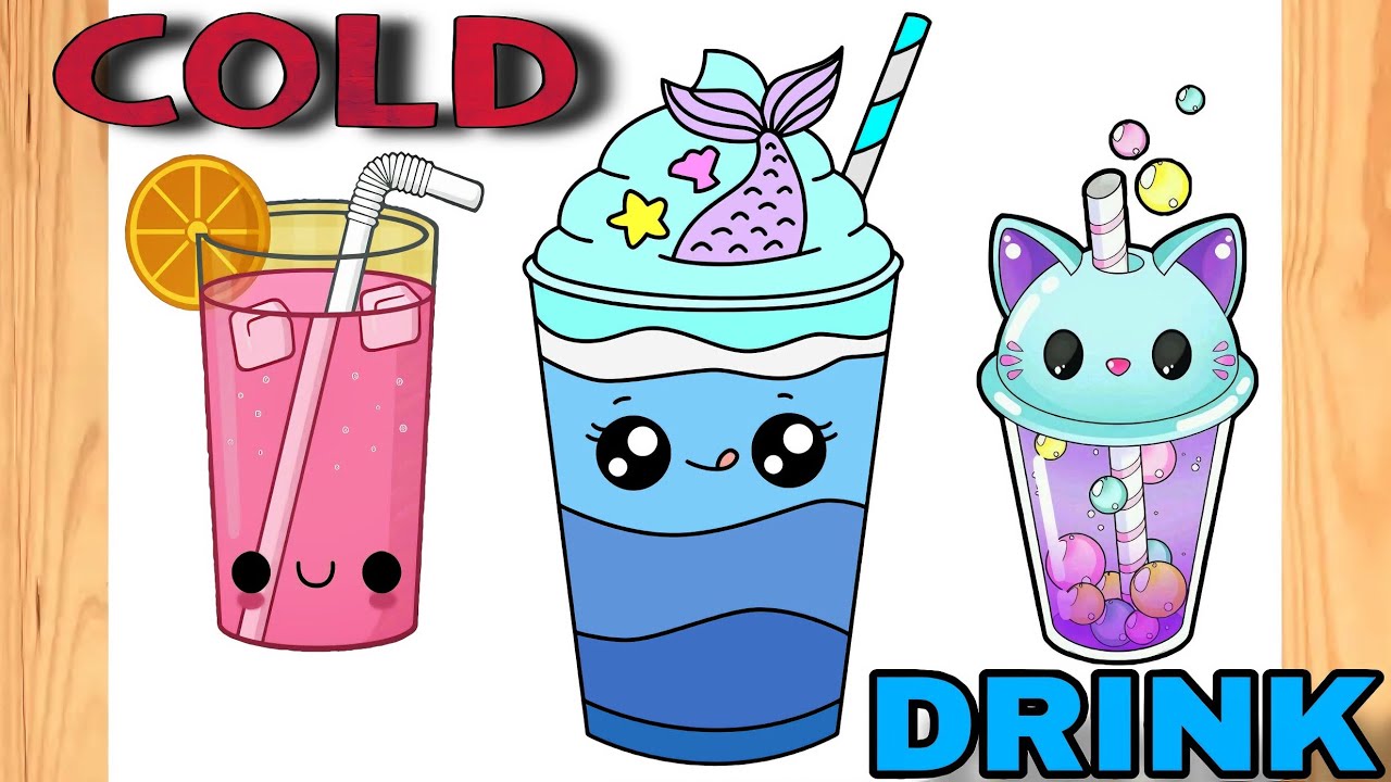 How to draw a cute cold drink - YouTube