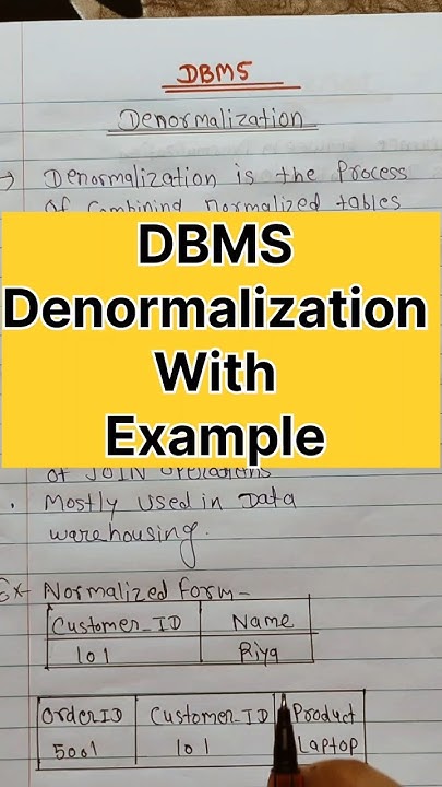 Denormalization with Example | Denormalization in Hindi | #dbms # ...
