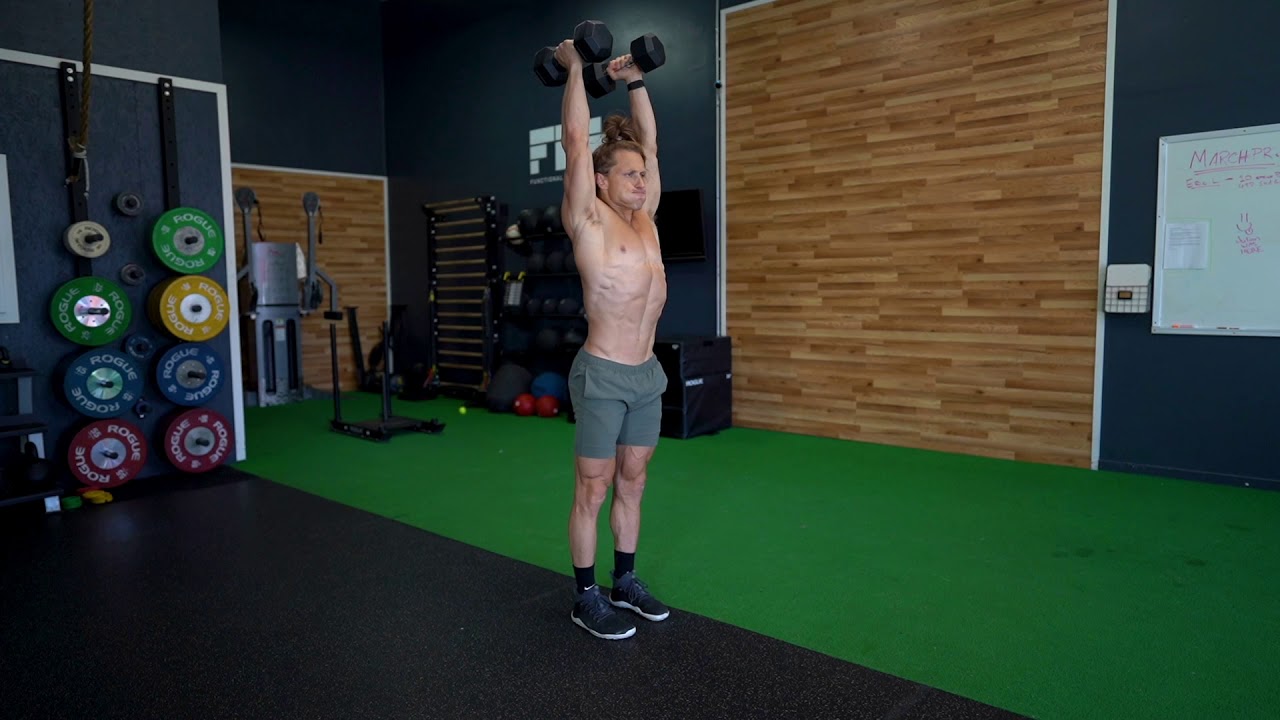 DB Front Rack Reverse Lunge to Press - YouTube