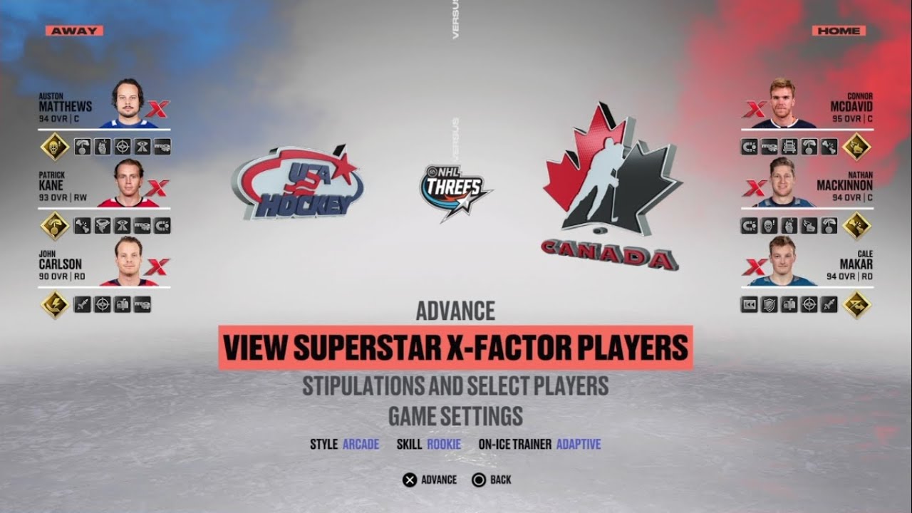 NHL 23 Trees Men's Kick off USA v CAN® - YouTube