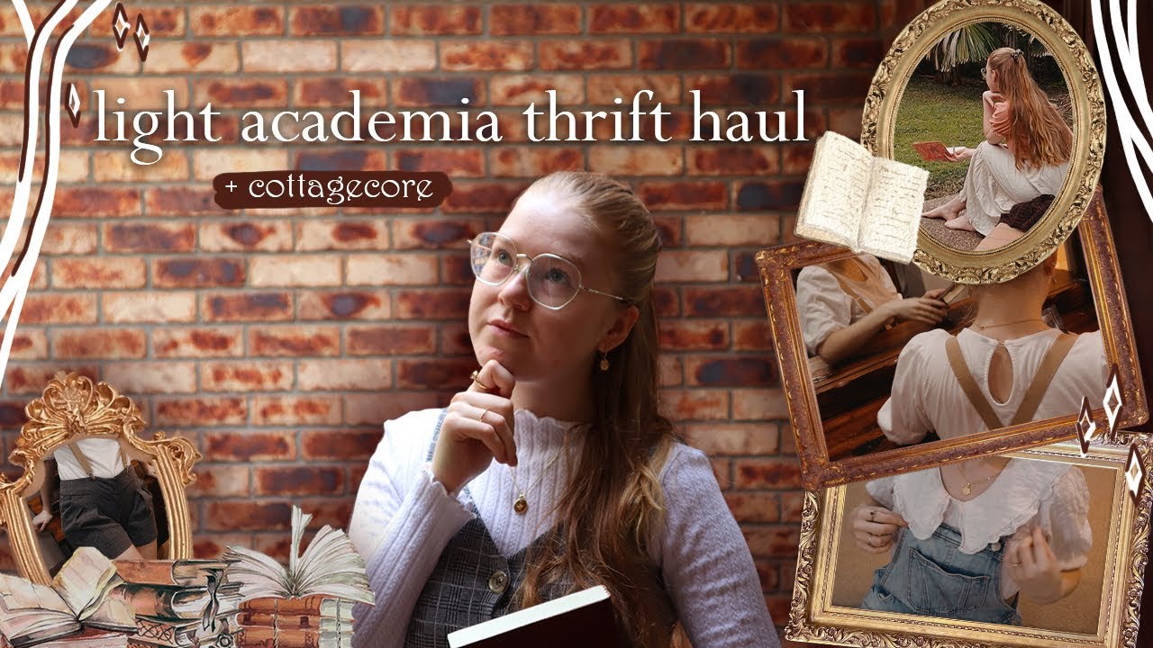 🛍 Thrift Haul // 🧥 cottagecore, light academia, books + cats 🧾 - YouTube