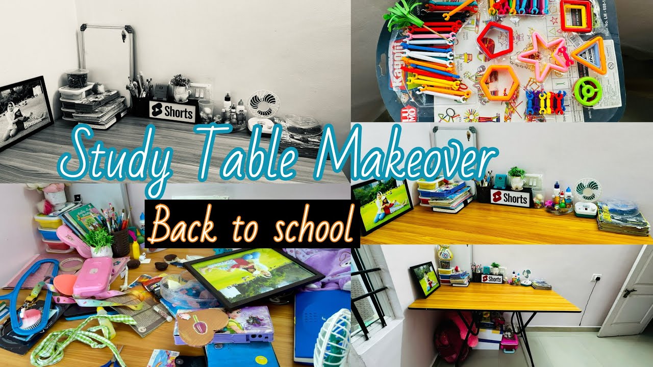 Study Table Makeover #backtoschool #studytableorganization - YouTube