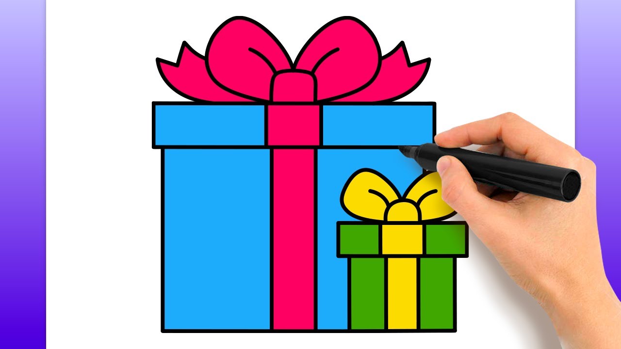 Cómo Dibujar Un Regalo (Tutorial De Dibujo Fácil) - YouTube