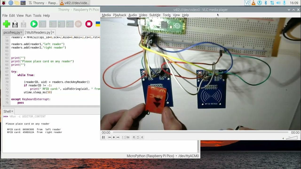 Micropython multiple rfid card reader - YouTube