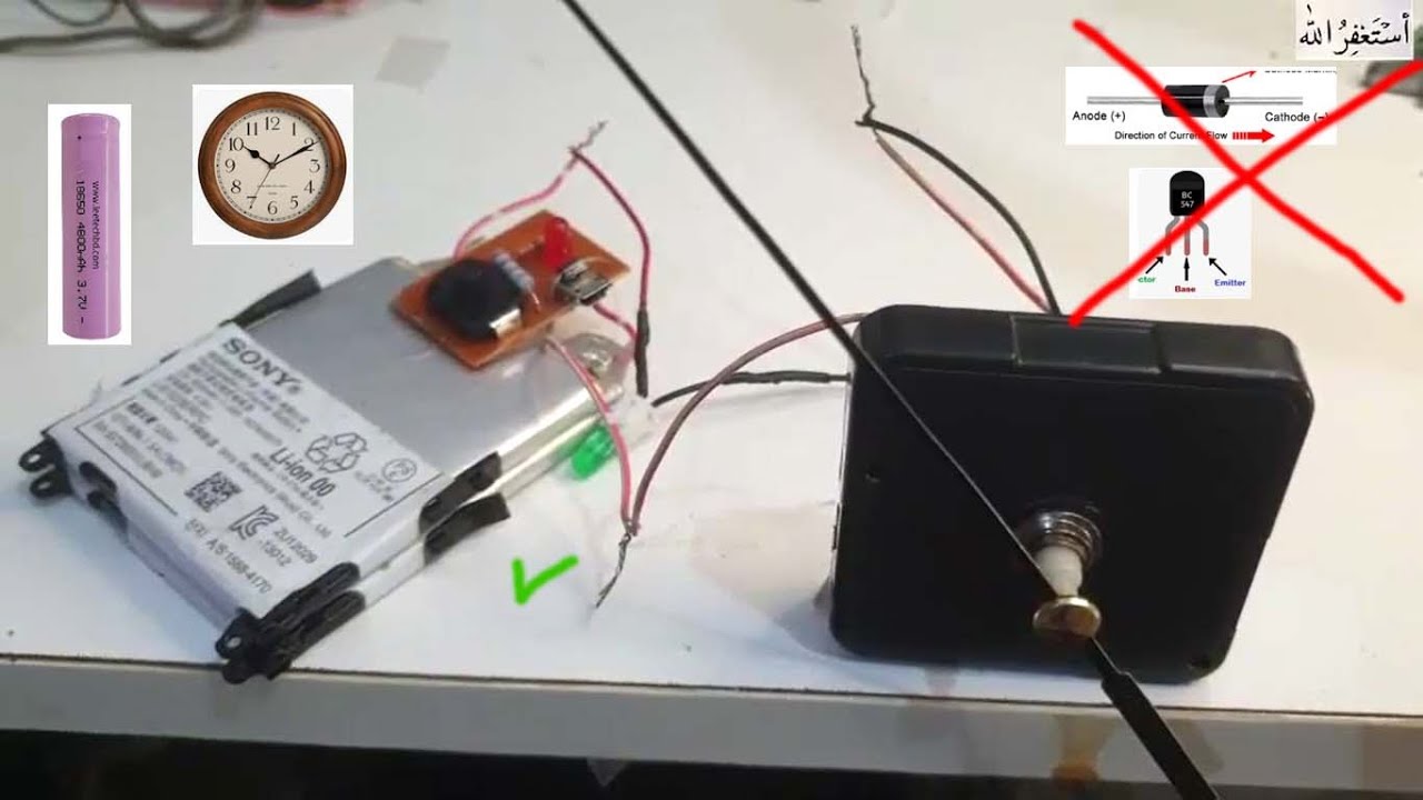 3 7v lithium battery using with wall clock machine | wall Clock using 3 ...