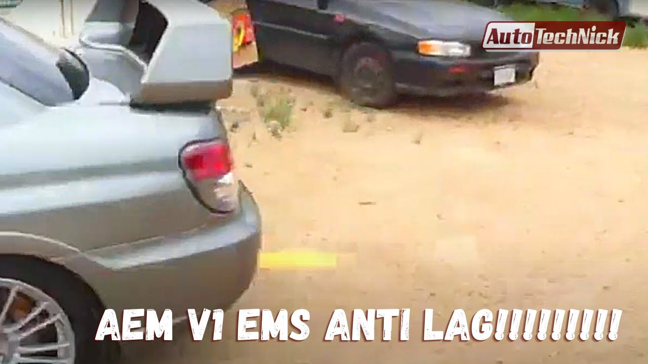 AEM V1 EMS equipped 2006 STi with functional Anti lag - YouTube