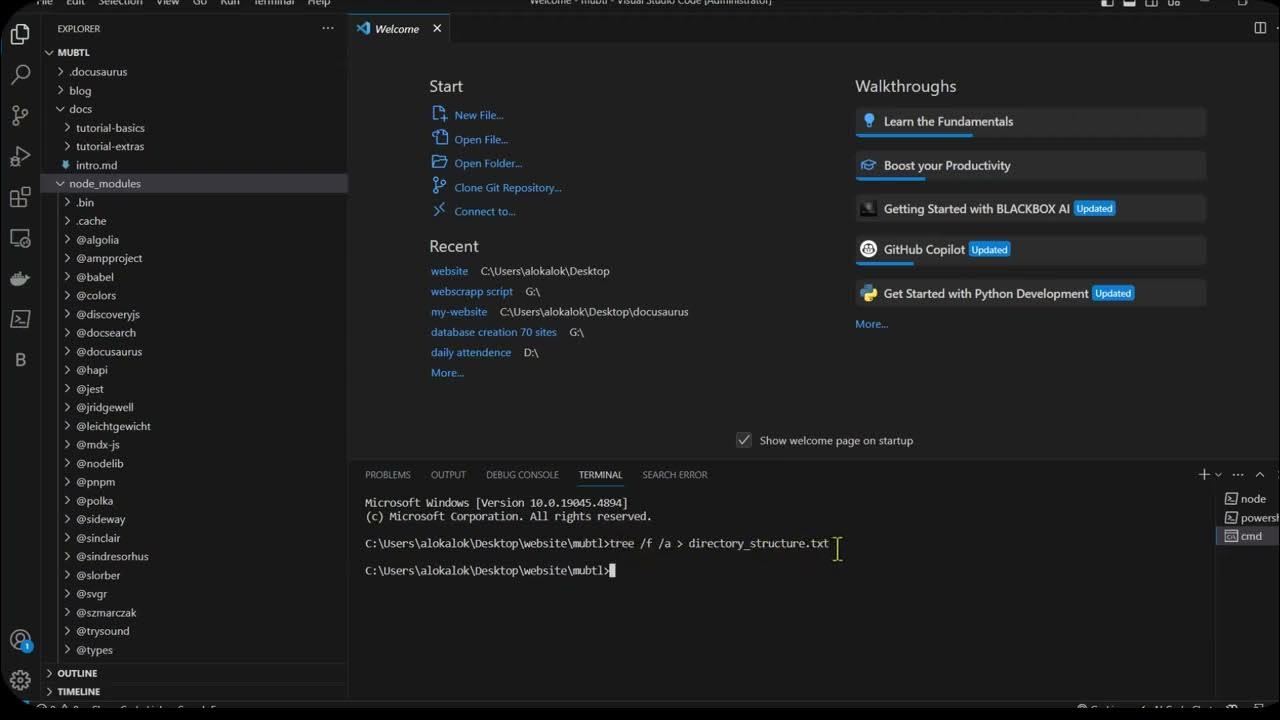 know all files in folder and tree structure of subfolder and directory ...