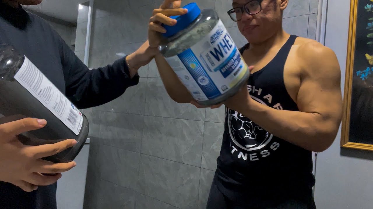 Protein Shake Tasting + Bench Pressing - YouTube
