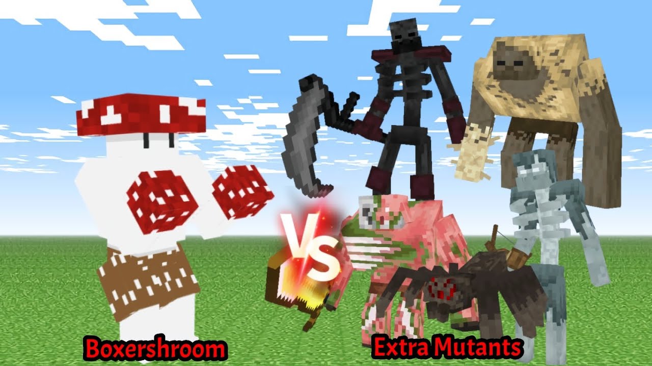 Boxershroom Vs Extra Mutants (Microwave) | Minecraft Mob Battle | - YouTube