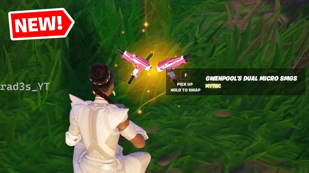 Fortnite New Mythic Gwenpools Dual Micro Smgs Where To Find Mythic Gwenpools Dual Micro Smgs