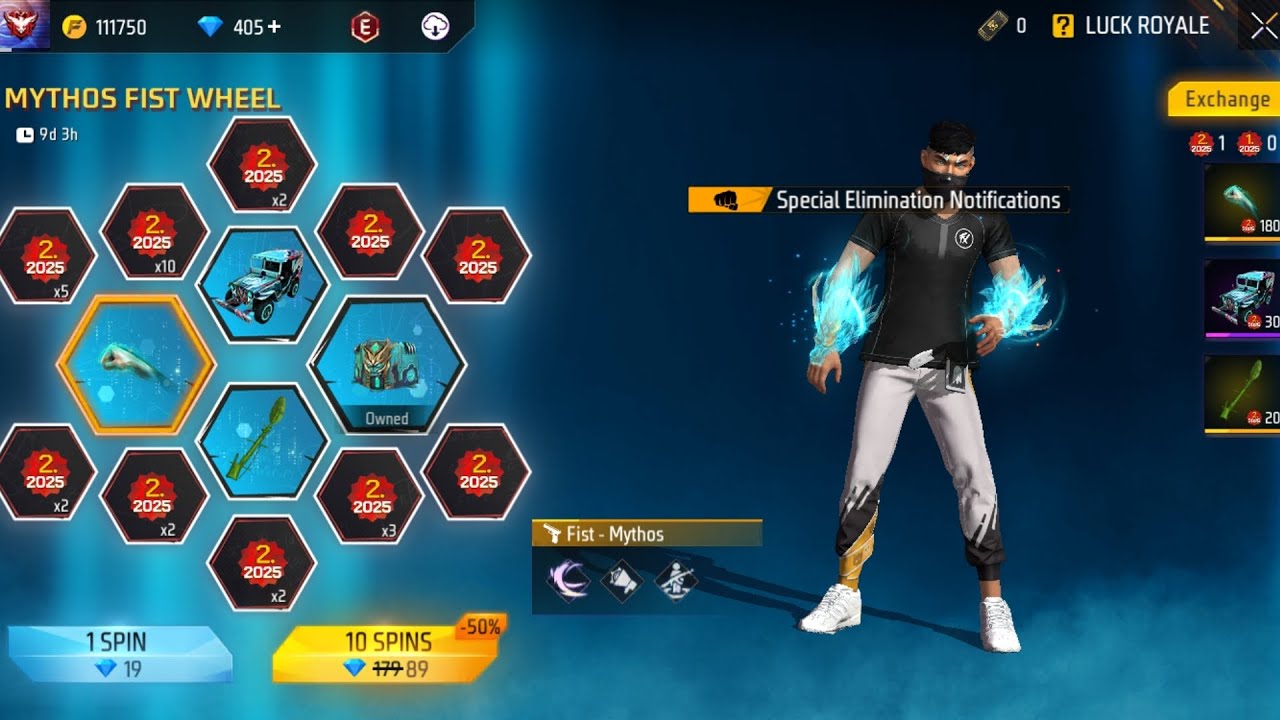 FREE FIRE NEW EVENT MYTHOS FIST WHEEL | FF NEW EVENT MYTHOS FIST | HOW ...