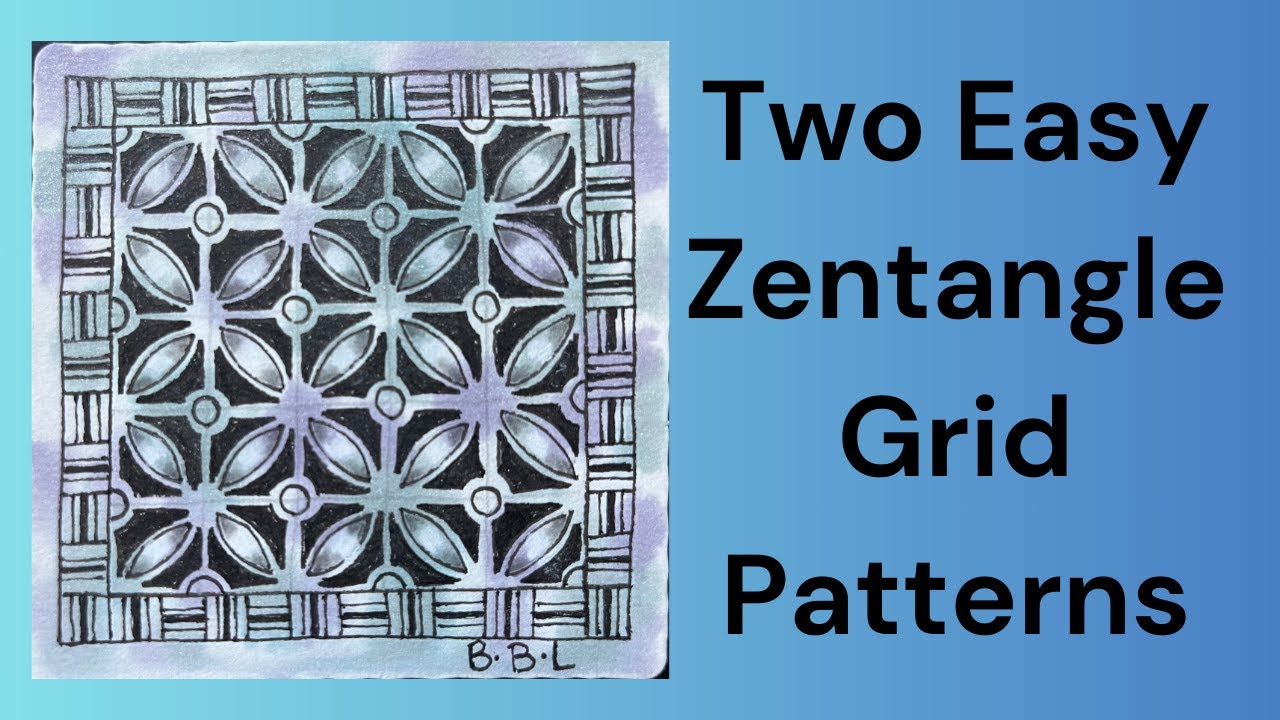 Two Easy Zentangle Grid Patterns - YouTube