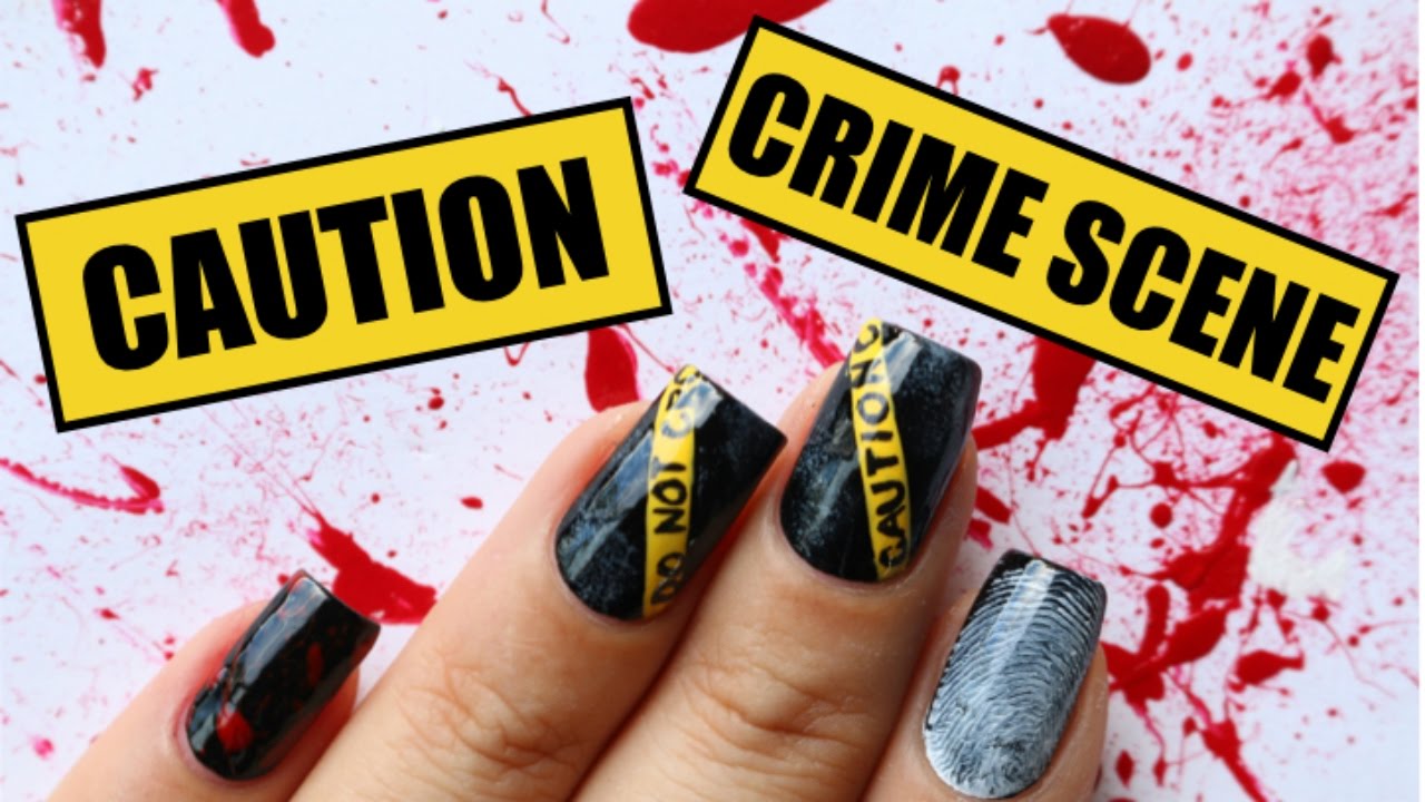 CRIME SCENE NAILS...DUN DUN | Banicured - YouTube