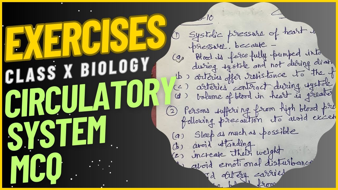 Exercises: MCQ - Circulatory System || Biology || ICSE || Class X - YouTube