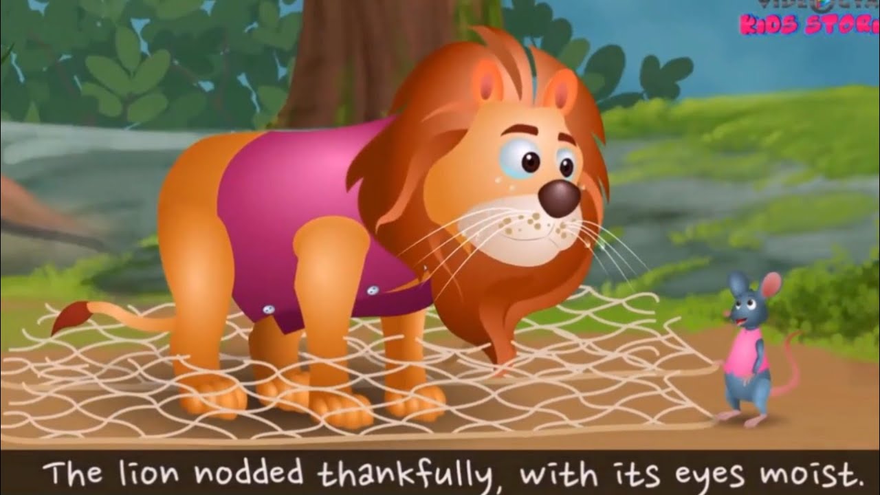 Lion And Mouse Video शेर और चूहा की कहानी Sanu Cartoon - YouTube