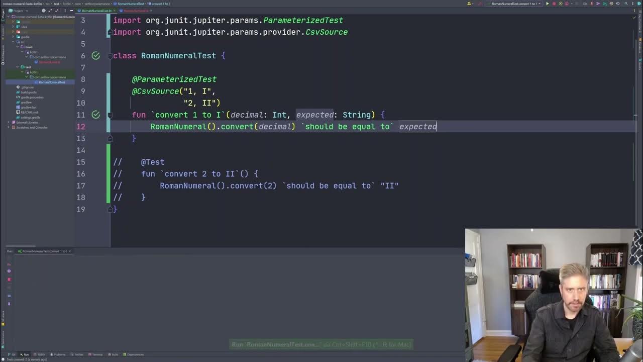 Roman Numeral TDD Kata Screencast in Kotlin - YouTube