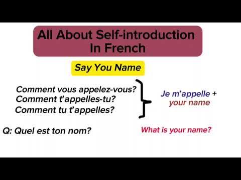 Self-introduction In French/Questions and Answers About Self ...