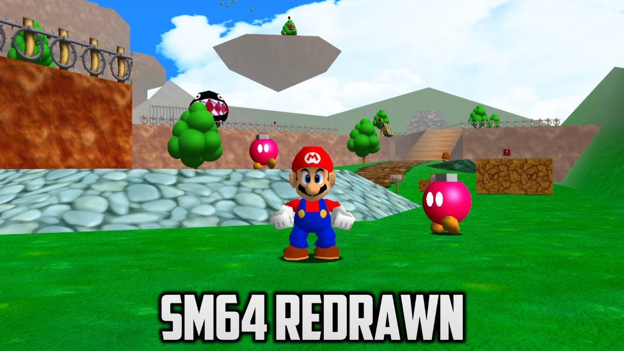 ⭐ Super Mario 64 PC Port - SM64 Redrawn Texture Pack - YouTube