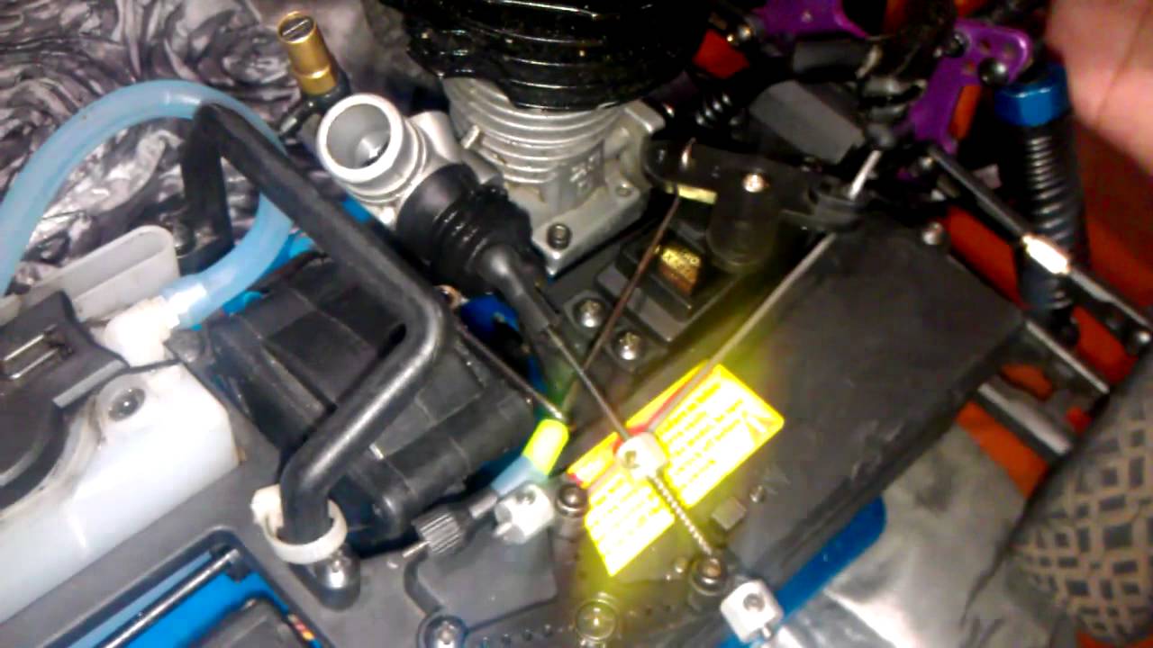 .28SH on 1/10 Chassis Slide Carb Mod - YouTube