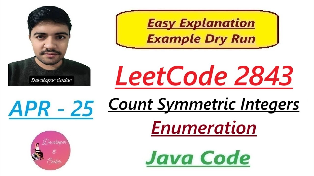 Count Symmetric Integers Leetcode 2843 Enumeration Java Code 5785