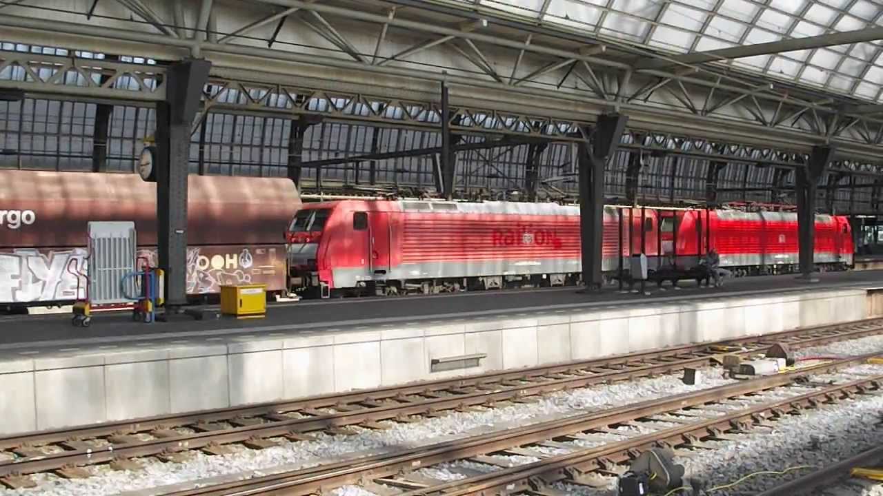 DB Freight train passing Amsterdam Central - YouTube
