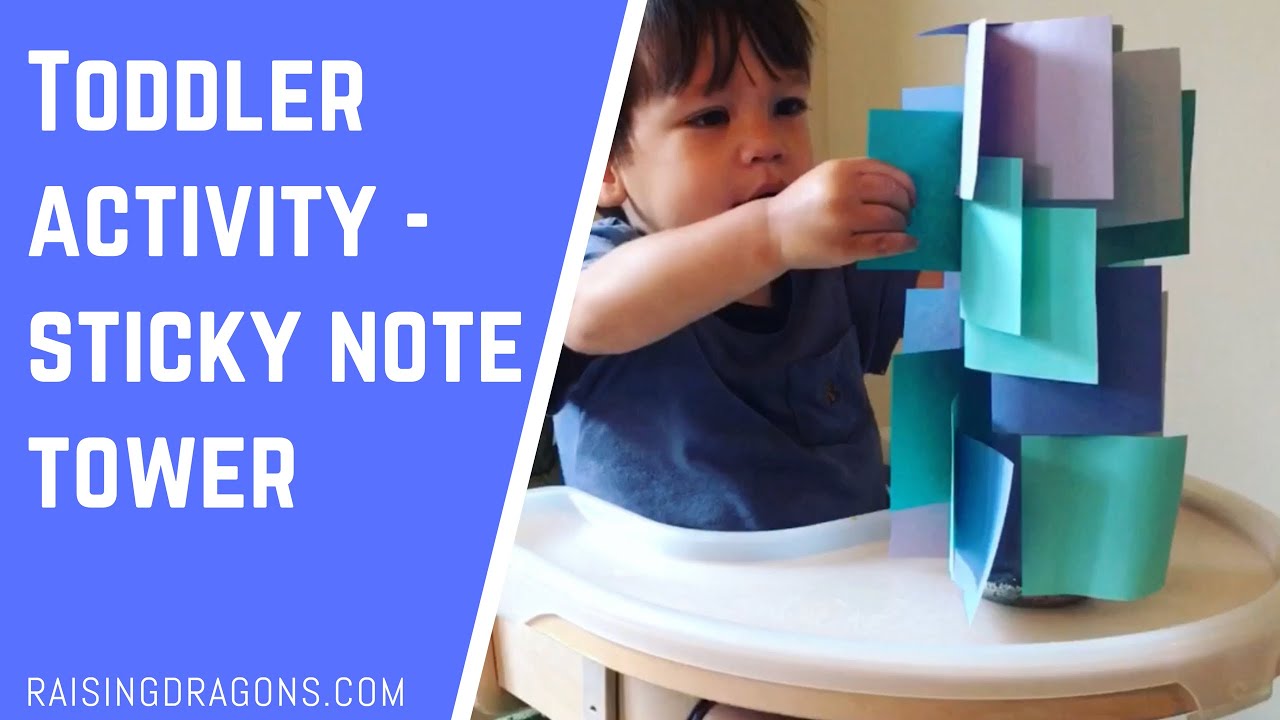 Toddler Activity Videos Sticky Notes Tower Toddler Fine Motor Skills ...