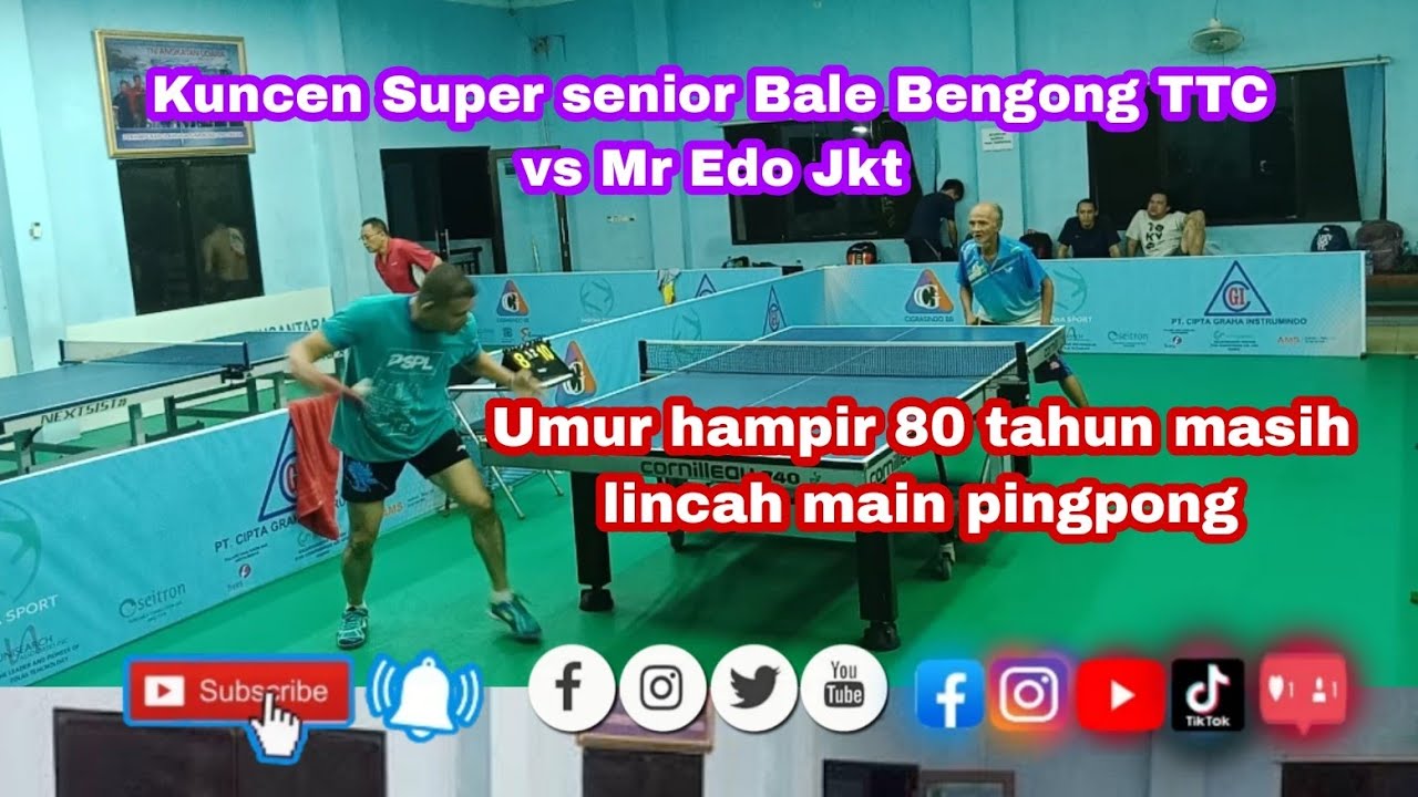 Umur hampir 80 tahun masih lincah main pingpong - Kuncen Super senior Bale Bengong TTC vs Mr Edo ...