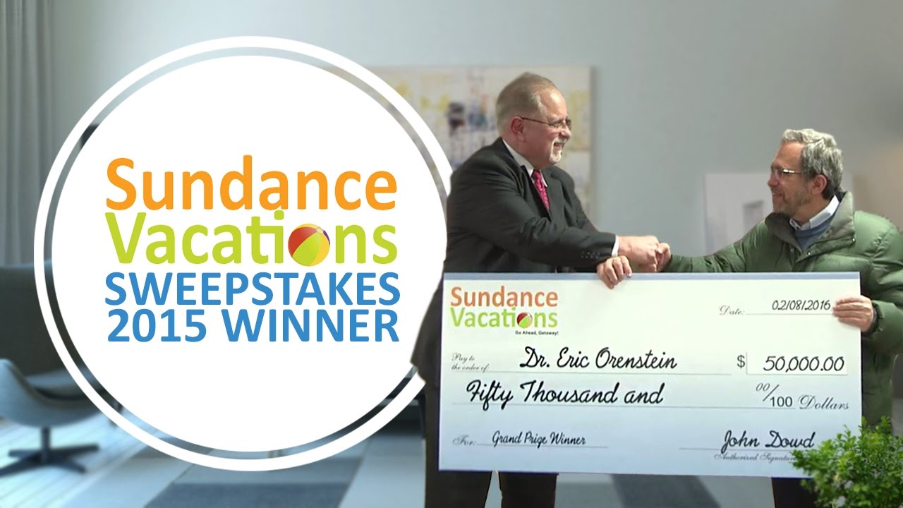 Sundance Vacations Sweepstakes Contest Winner 2015- $50,000! - YouTube