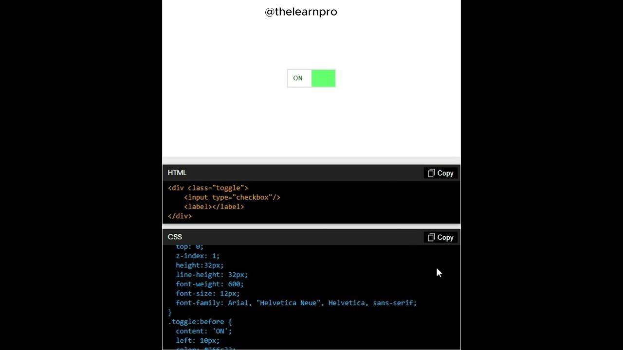 HTML | CSS | Toggle Animation | Interactive Component | UI design | #shorts #ui #uidesign - YouTube