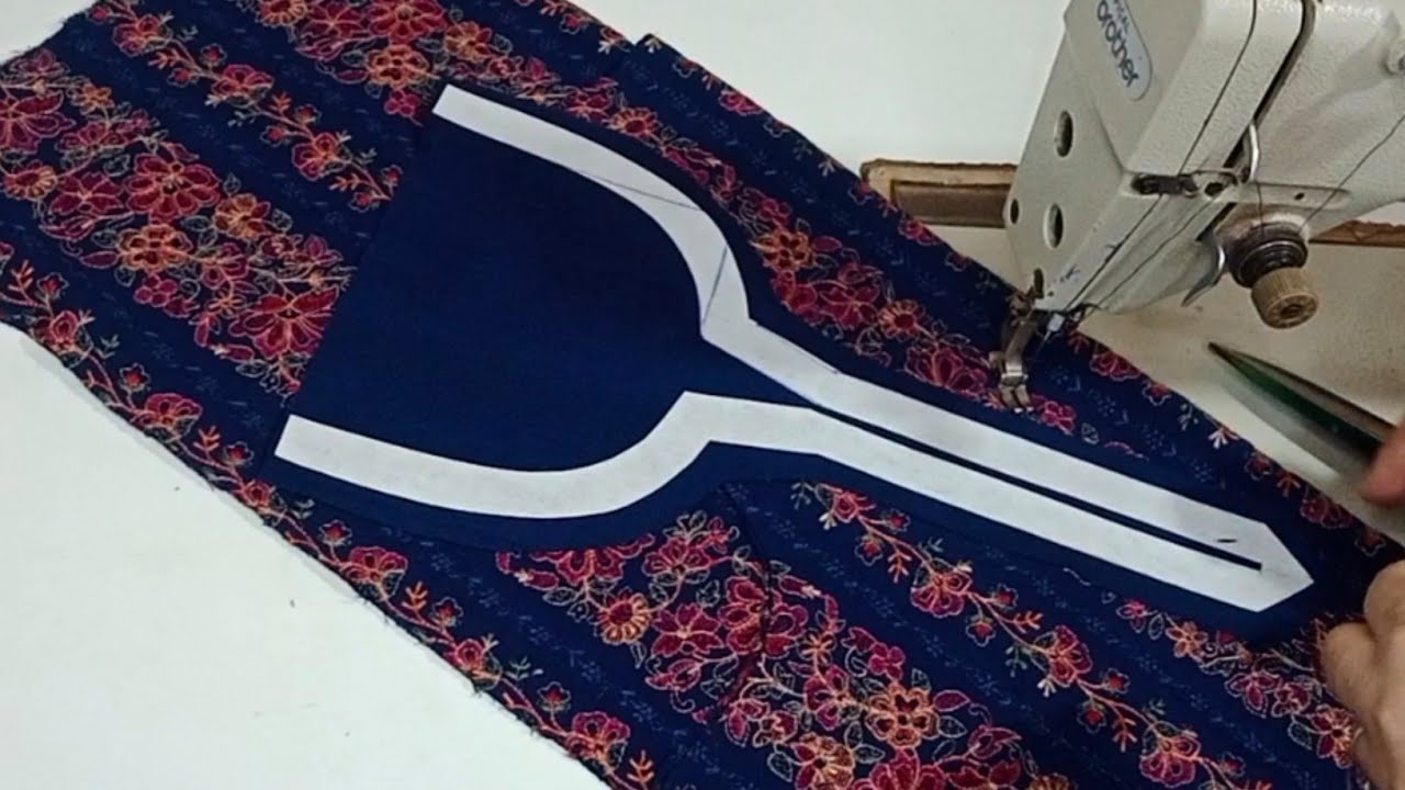 neck design cutting and stitching/Dori loops neck design with lace ...