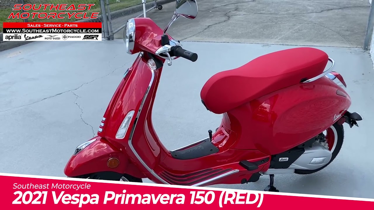 2021 Vespa Primavera 150 RED - YouTube