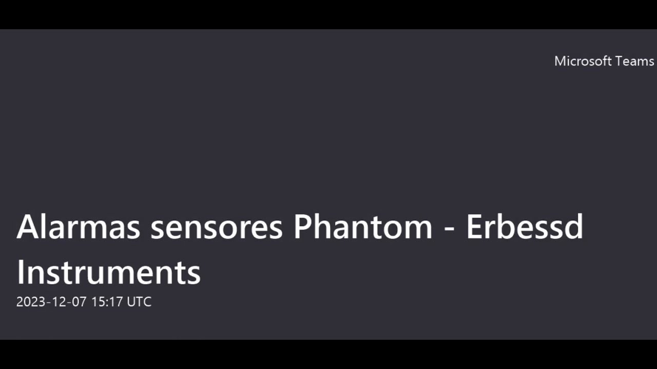 Configuración de Alarmas sensores Phantom - Erbessd Instruments | Grupo ...