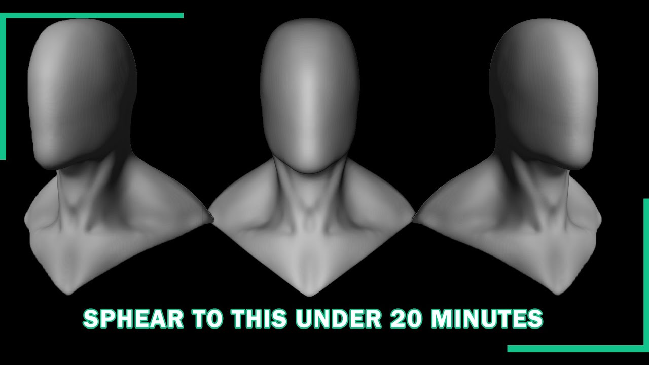 Sculpting a base mesh for male portrait - Zbrush - tutorial - YouTube