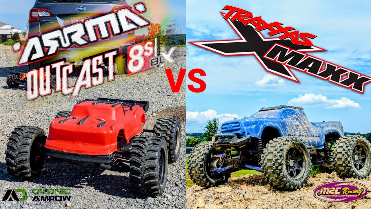 Arrma Outcast VS Traxxas Xmaxx. New M2C steering bellcrank & motor ...