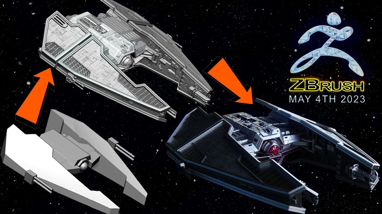 ZBRUSH HARDSURFACE TIMELAPSE - May the 4th challenge - YouTube