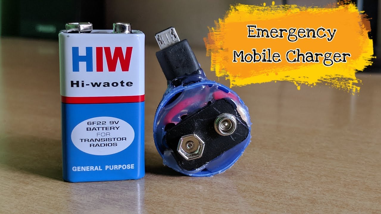 How To Make Emergency Mobile Charger | Portable Mobile Charger | Power ...