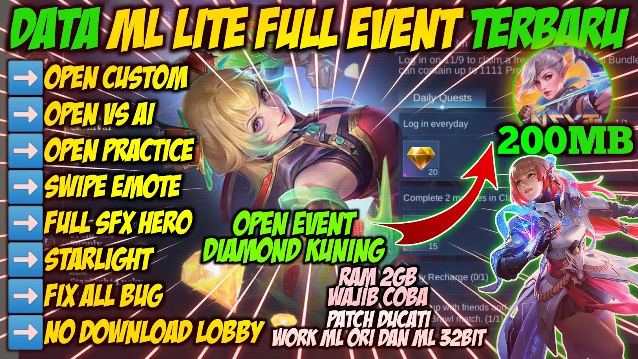 Data ML Lite 200MB Full Event Patch Ducati Terbaru Open Event DM Kuning ...