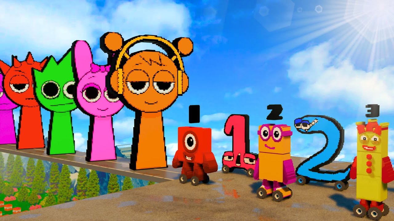Number Lore & Numberblock Cars vs INCREDIBOX SPRUNKI Walls - YouTube