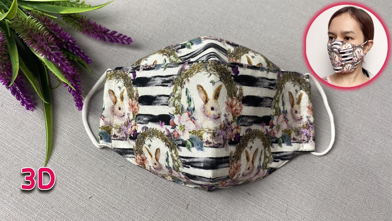 3D Face Mask sewing Tutorial. super easy 3d mask. | Fabric Face Mask ...