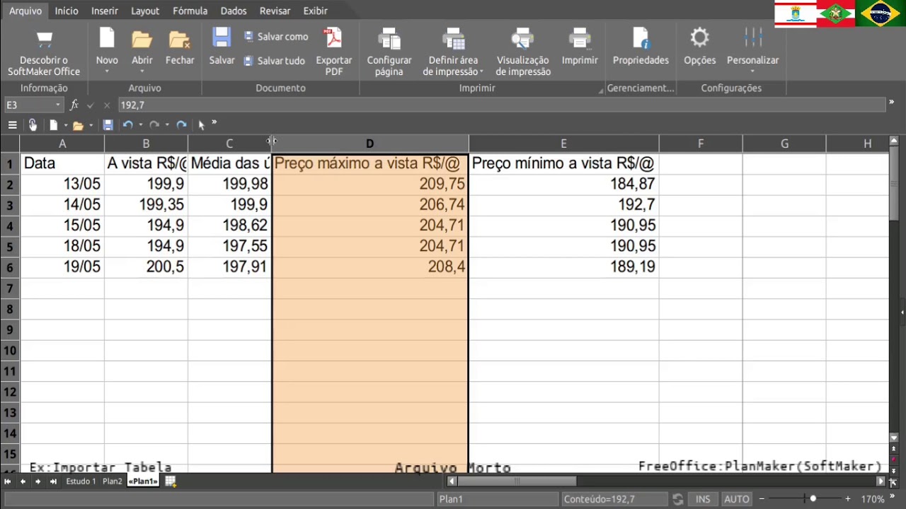 Estudo 2: PlanMaker - Importação de Dados - YouTube