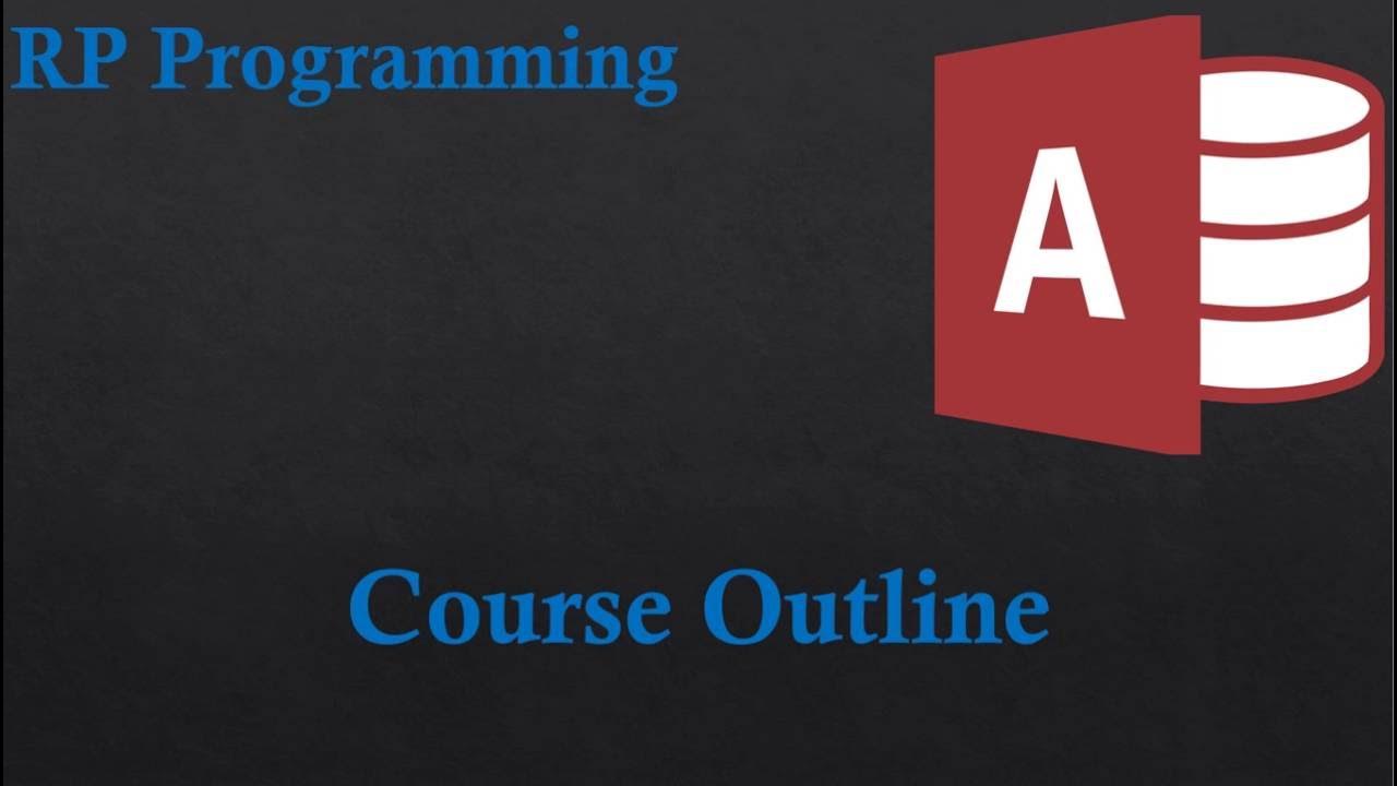 1.Course Outline in Access VBA 2013 - YouTube
