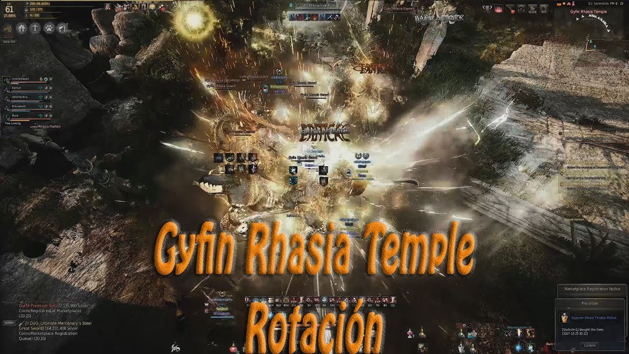 BDO Black Desert Online Gyfin Rhasia Temple Rotación - YouTube