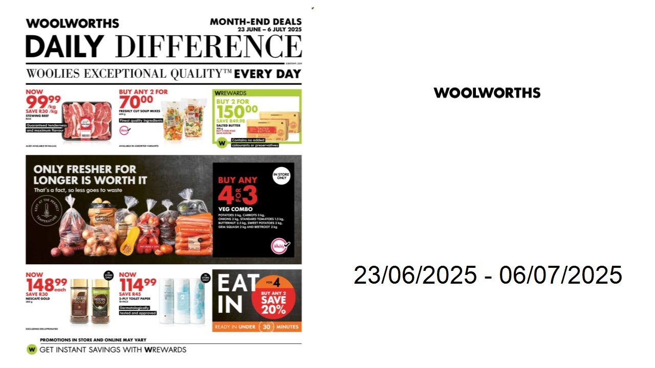 Woolworths specials - Daily Difference - 23/06/2025 - 06/07/2025 - YouTube
