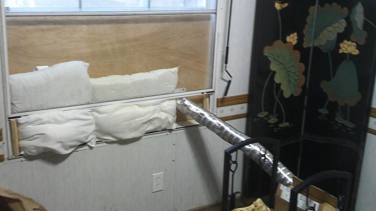 Redneck air intake for wood stove - YouTube