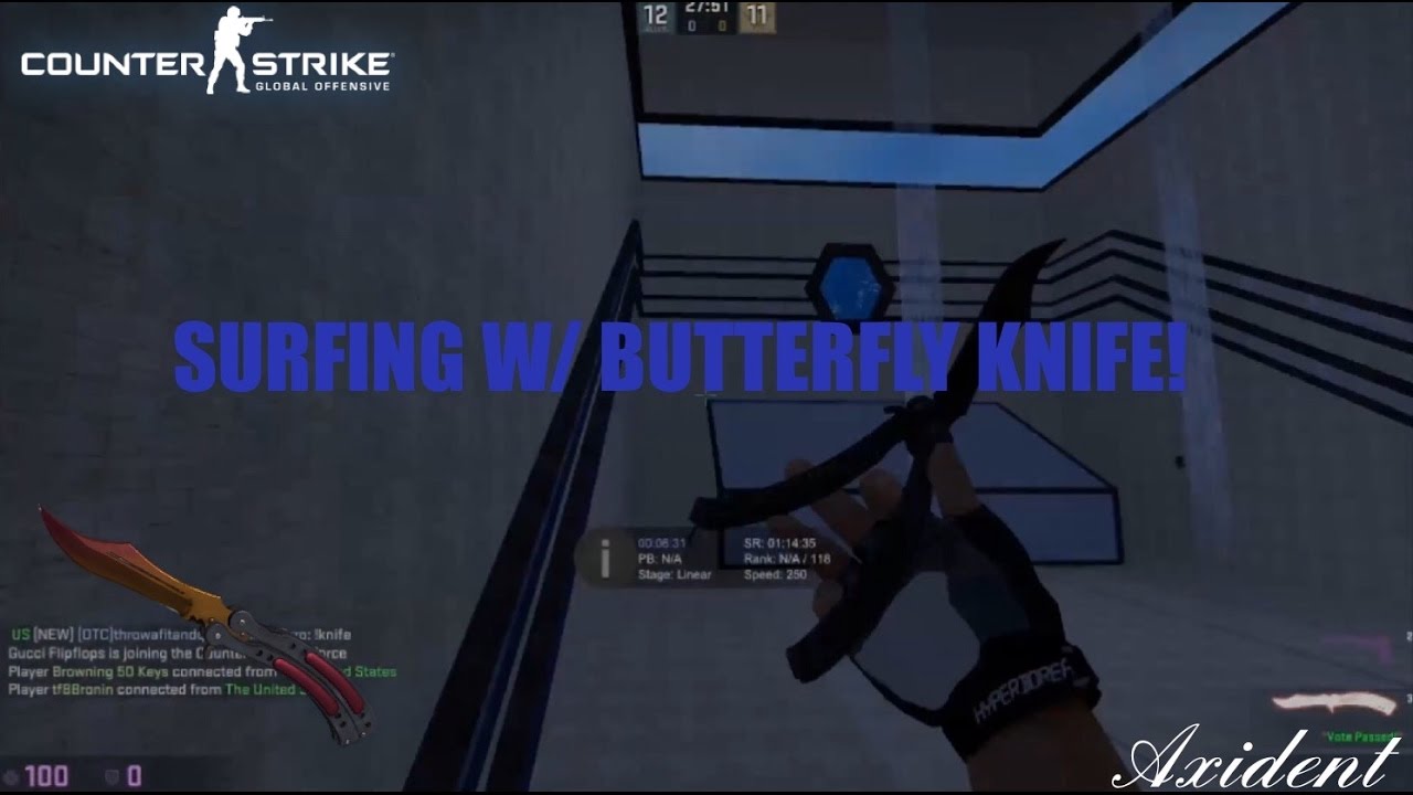 Surfing With The Butterfly Knife - CSGO Surfing - YouTube