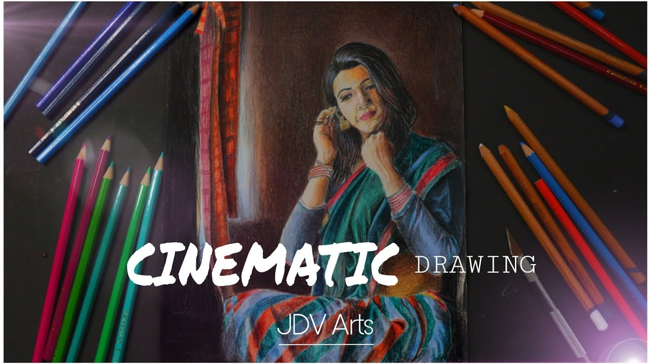 Cinematic Drawing with color pencile 🔥|| JDV Arts - YouTube
