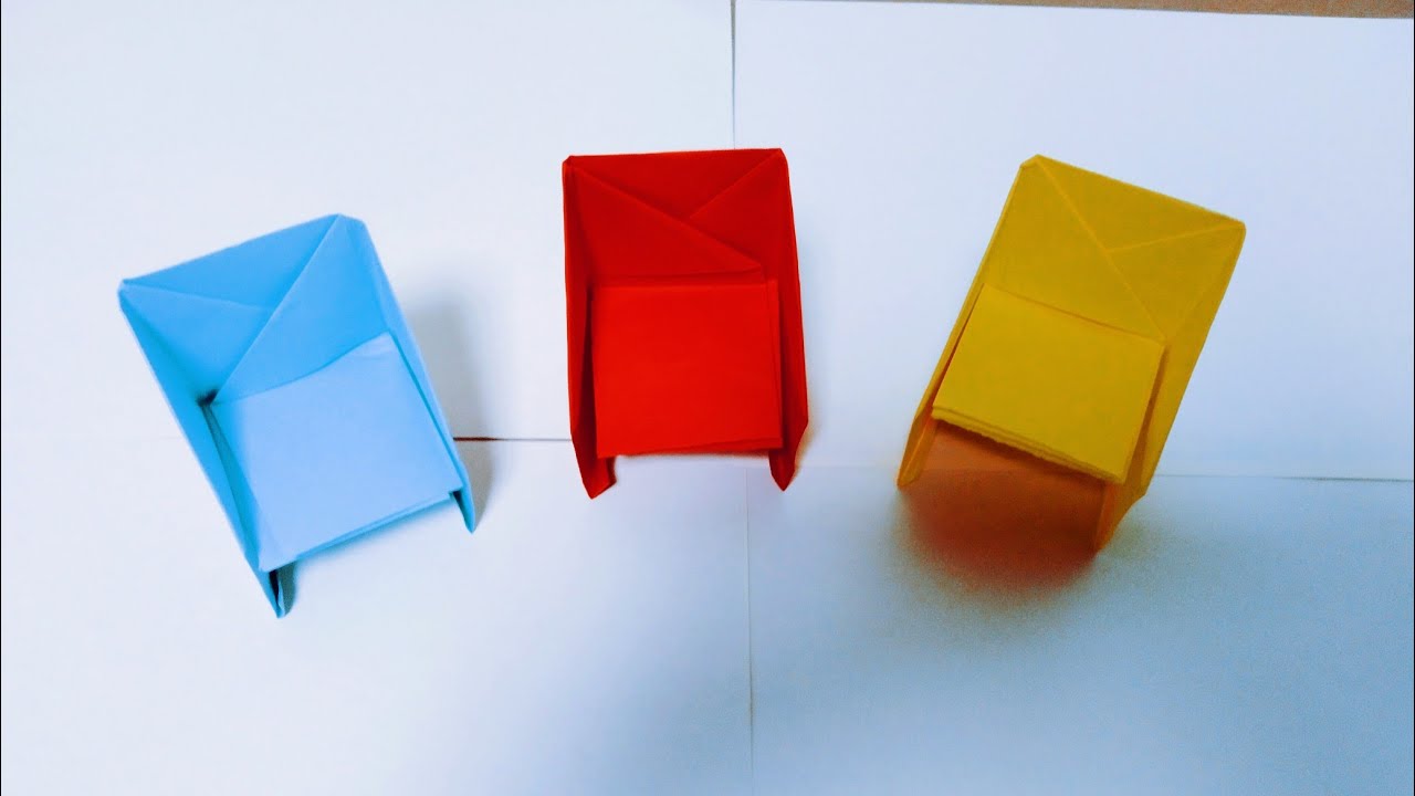 how to make origami chair / easy paper craft/ 2 minute craft - YouTube