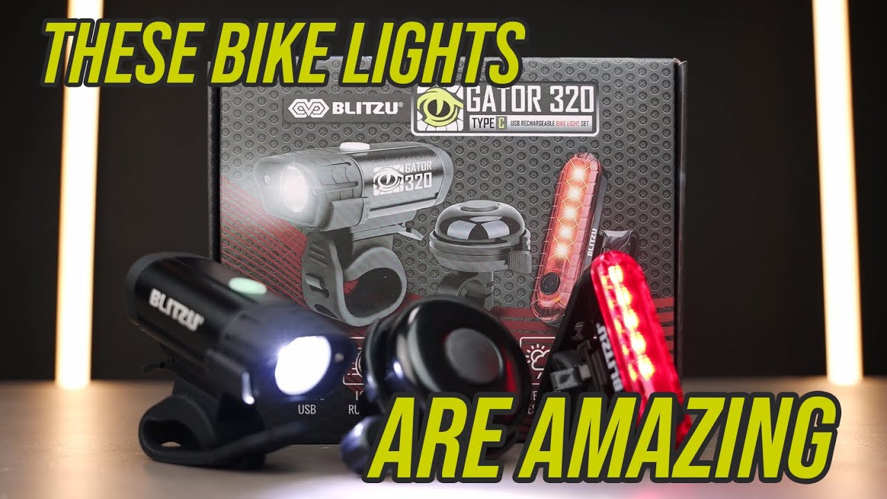 All New BLITZU Gator 320 USB-C Rechargeable Bike Light Set with Bell ...